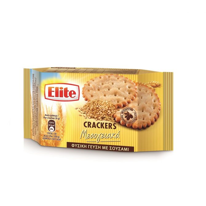 Elite Crackers Μεσογειακά με γεύση Παρμεζάνα • ELBISCO