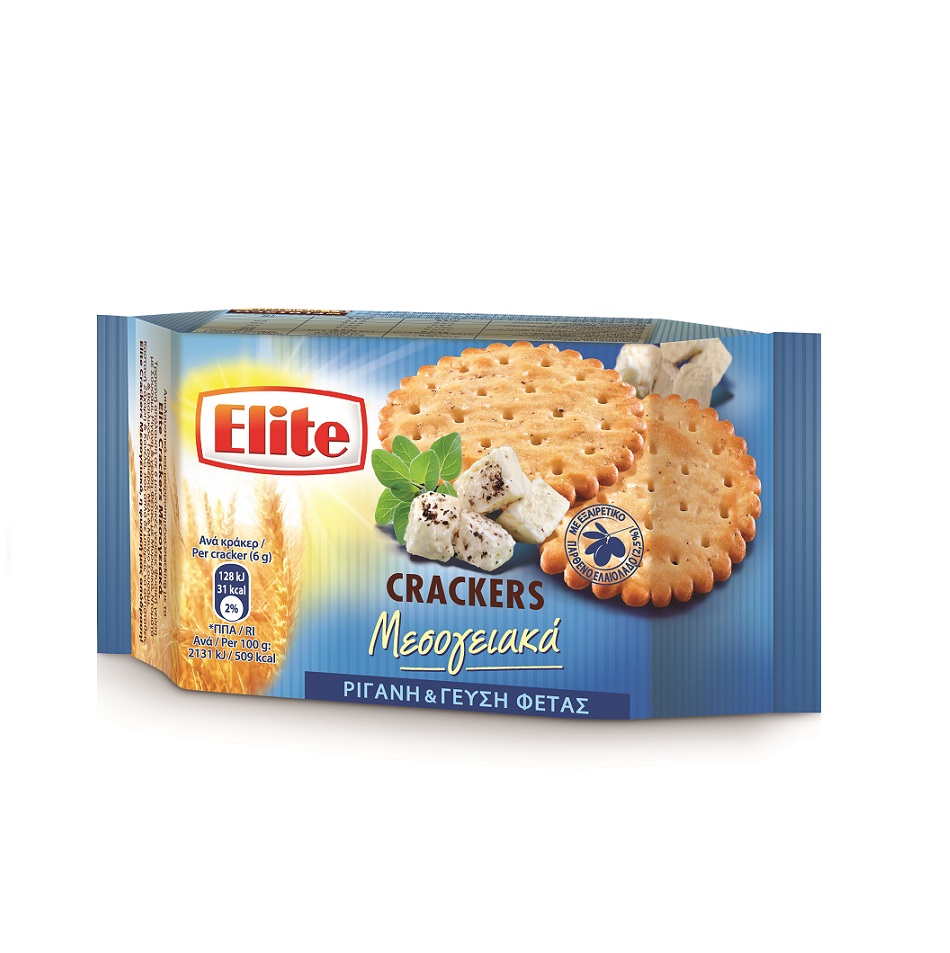 Elite Crackers Μεσογειακά Ρίγανη & Φέτα • ELBISCO
