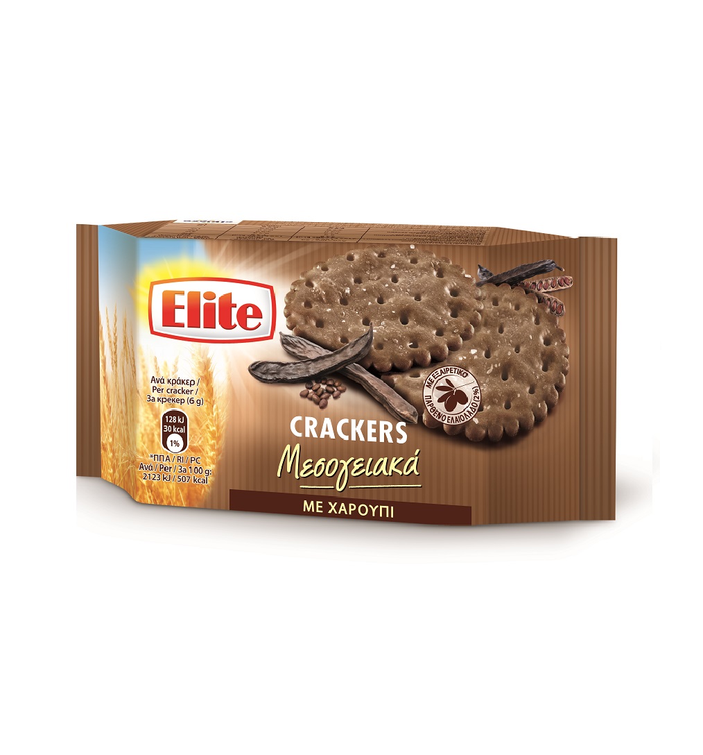 Elite Crackers Μεσογειακά με Χαρούπι • ELBISCO