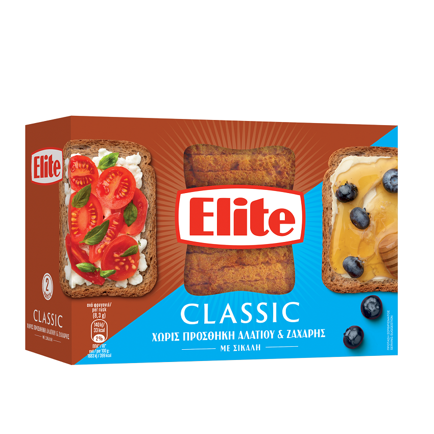Elite Classic Rusks with Rye No Added Sugar & Salt • ELBISCO