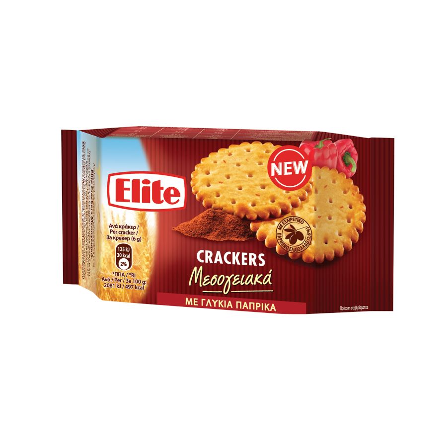 Elite Crackers Μεσογειακά Με Γλυκιά Πάπρικα • ELBISCO